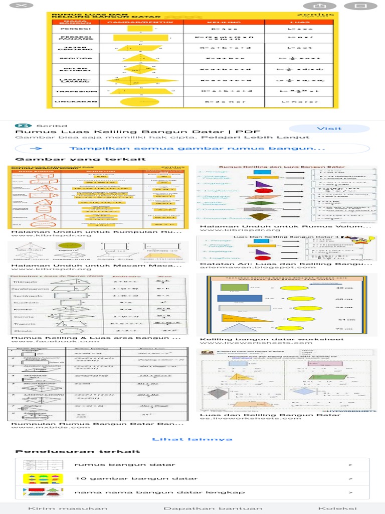 Rumus Bangun Ruang Dan Bangun Datar - Penelusuran Google | PDF | Metode ...