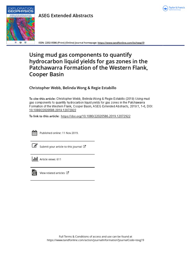 Using Mud Gas Components To Quantify Hydrocarbon Liquid Yields For Gas ...