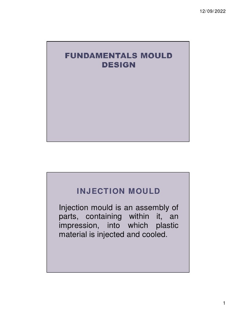 D3 Basics of Mould Design (Compatibility Mode) | PDF | Mechanical ...