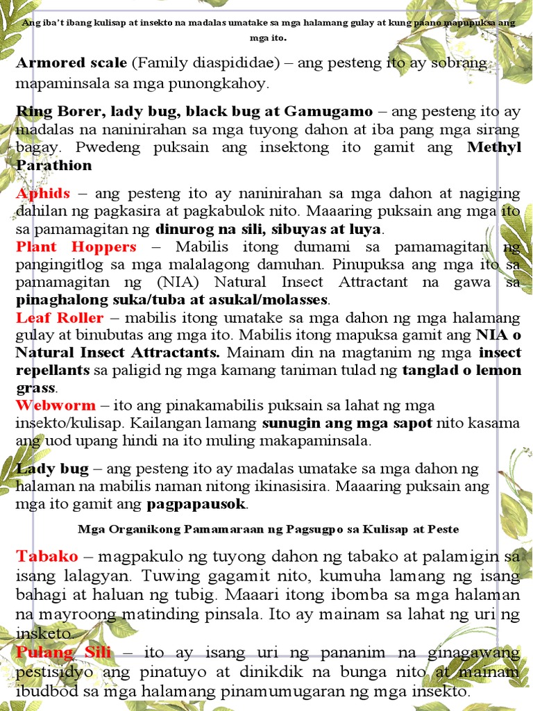Agri Mga Peste Visual | PDF