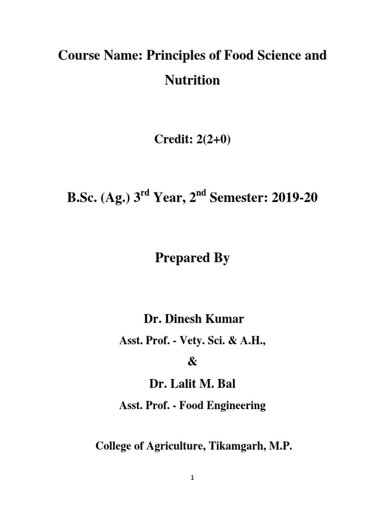 Principles of Food Science and Nutrition | PDF | Foods | Fat