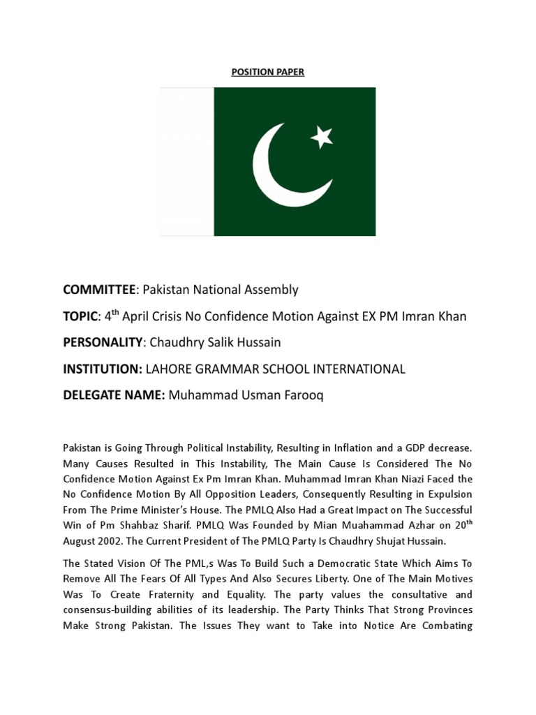 POSITION PAPER Sample For PNA Mun | PDF | Politics