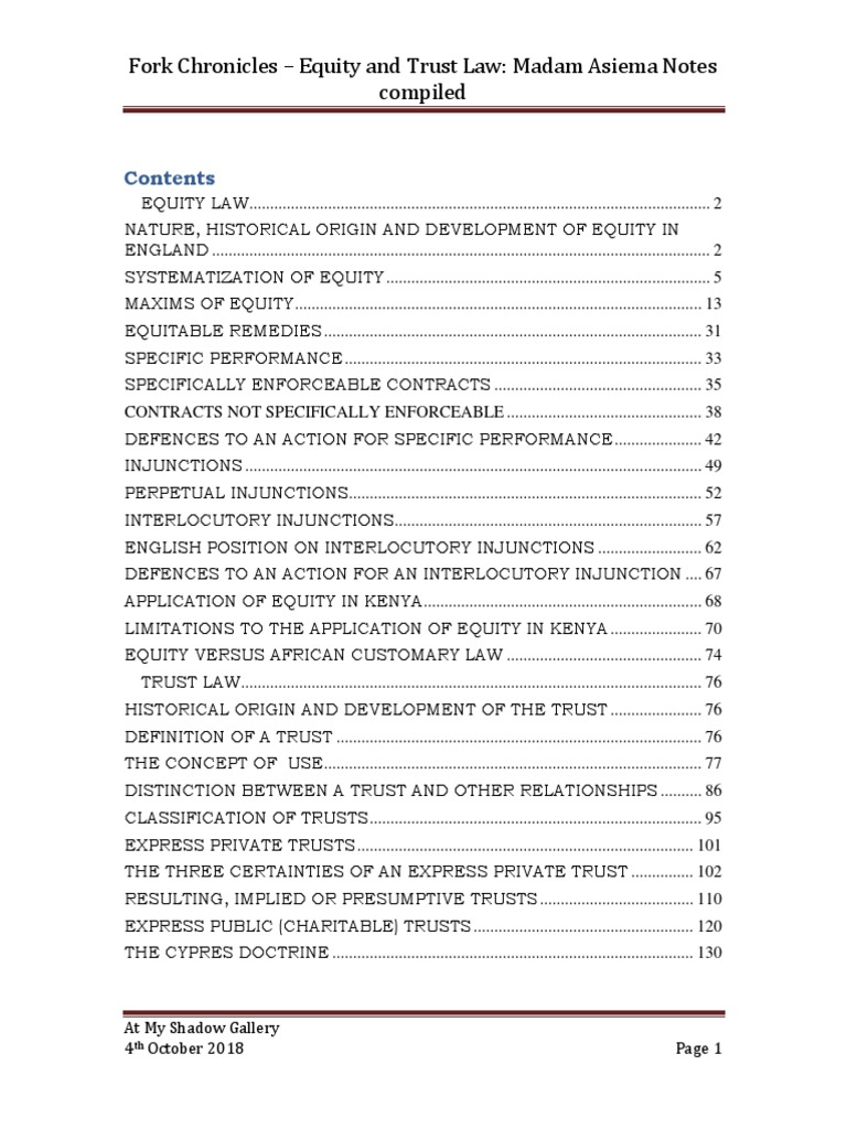 Equity Trust Fork Chronicles | PDF | Mortgage Law | Equity (Law)