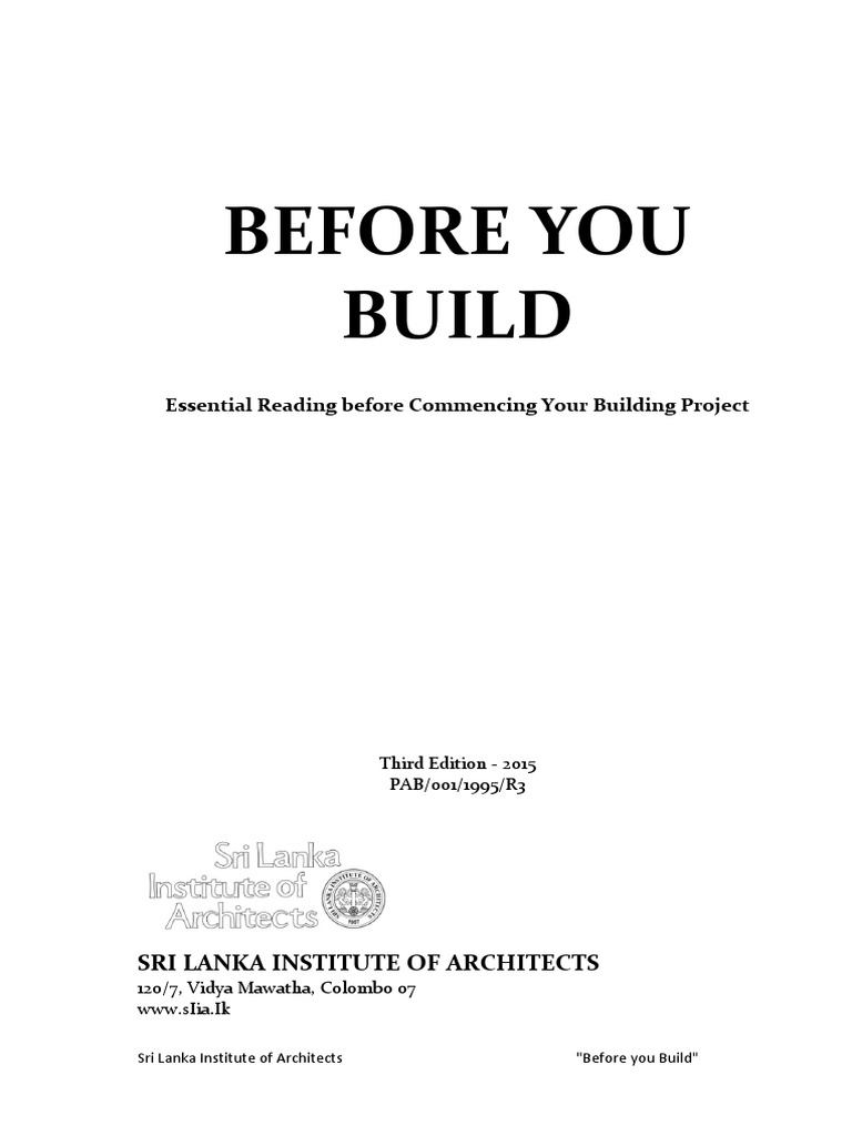 SLIA BeforeYouBuildEnglish | PDF | Architect | General Contractor