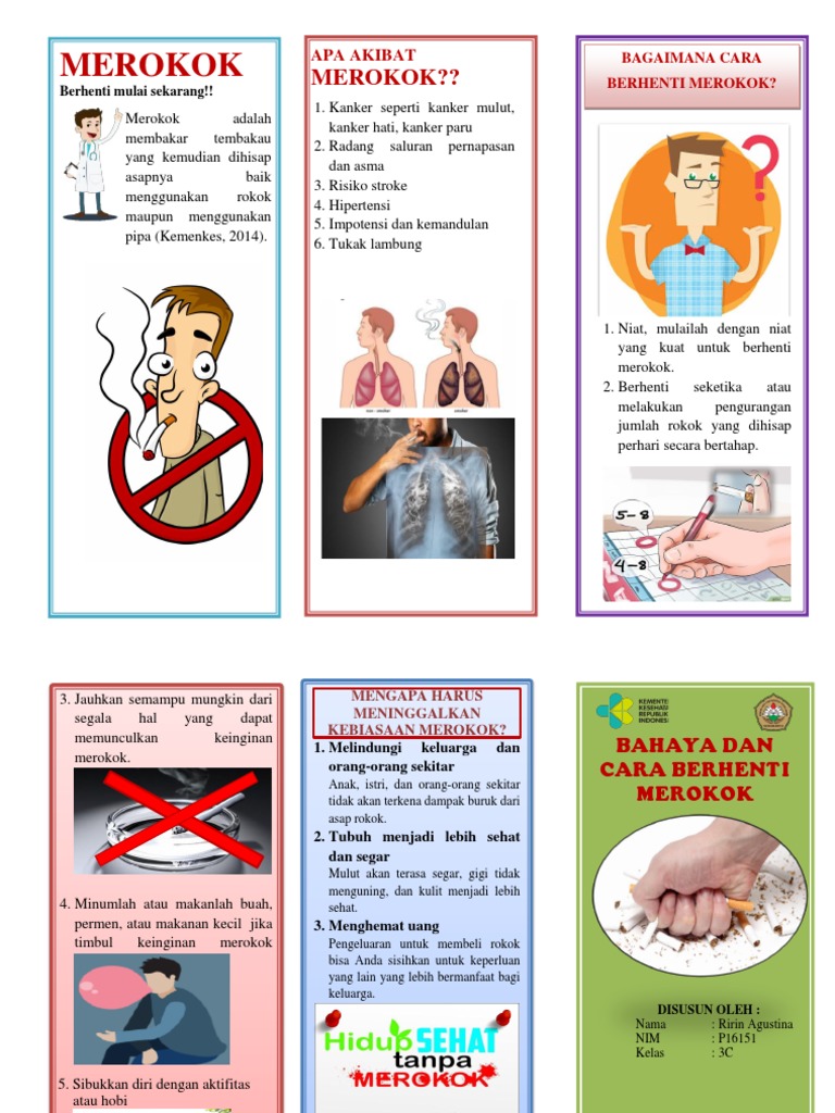 Leaflet Bahaya Dan Cara Berhenti Merokok | PDF