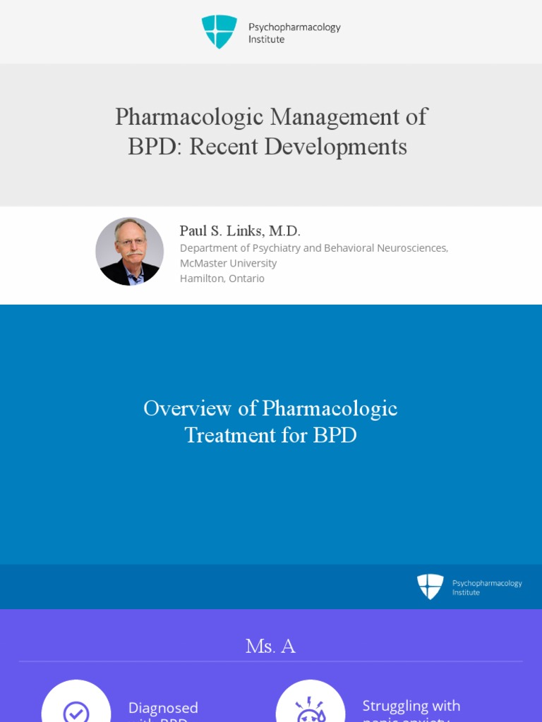 4901 Pharmacologic Management of BPD - Recent Developments MVmKXDE ...