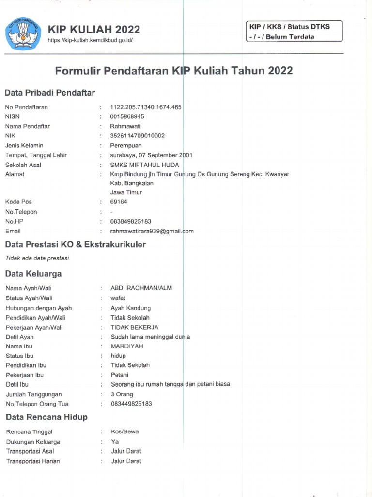 Formulir Kip Rara | PDF
