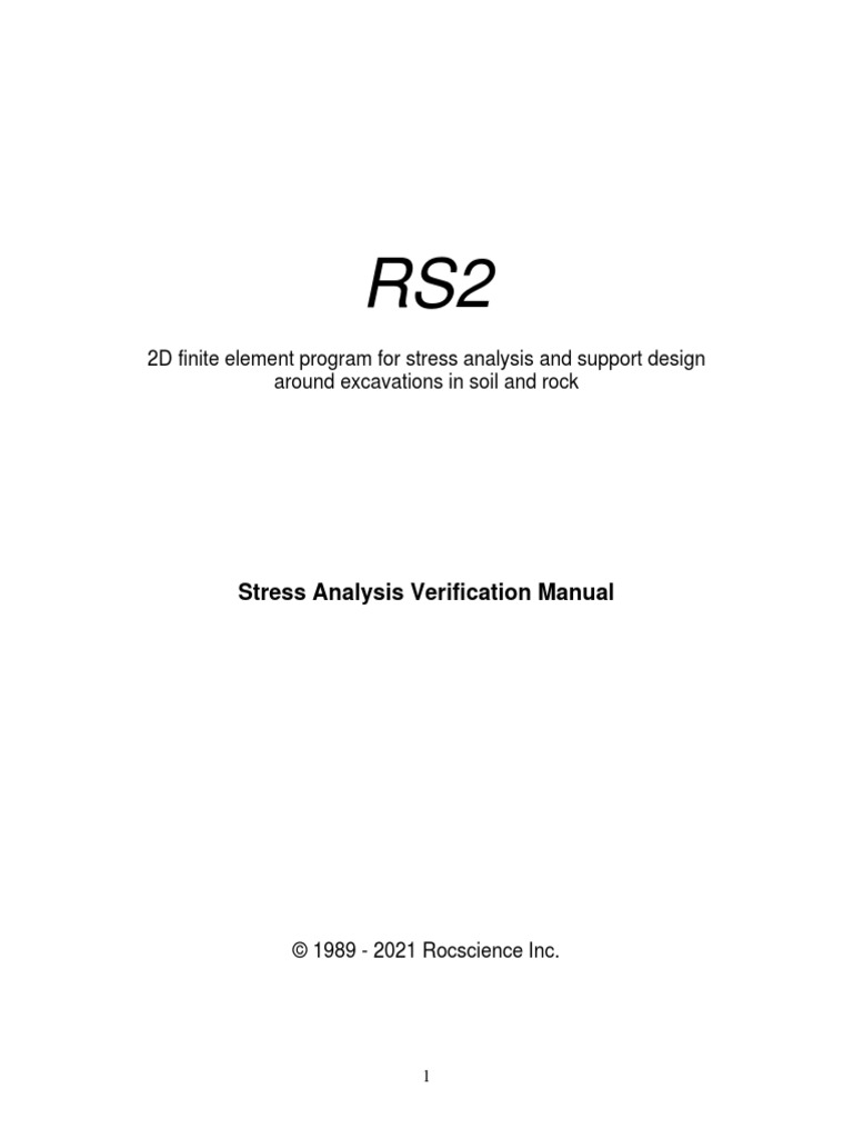 RS2 Stress Verification NEW | PDF | Stress (Mechanics) | Strength Of Materials