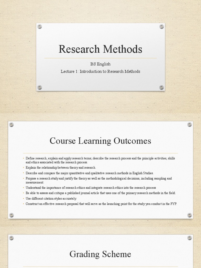 Research Methods Lecture 2 | PDF | Scientific Method | Psychology