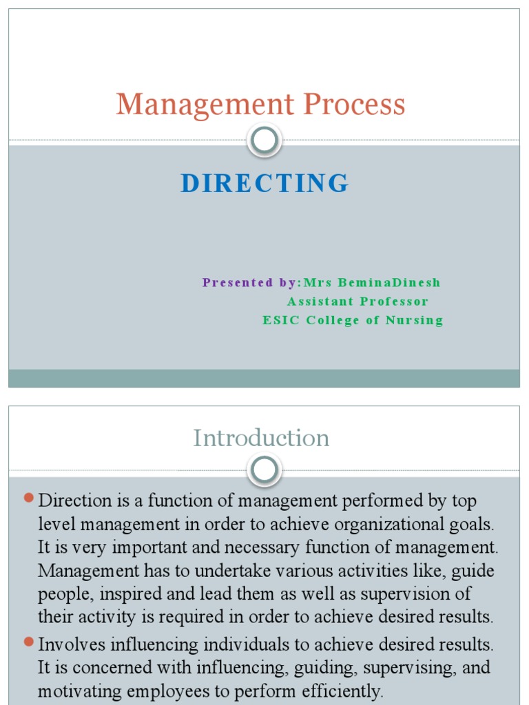 Management Process DIRECTING | Download Free PDF | Communication ...