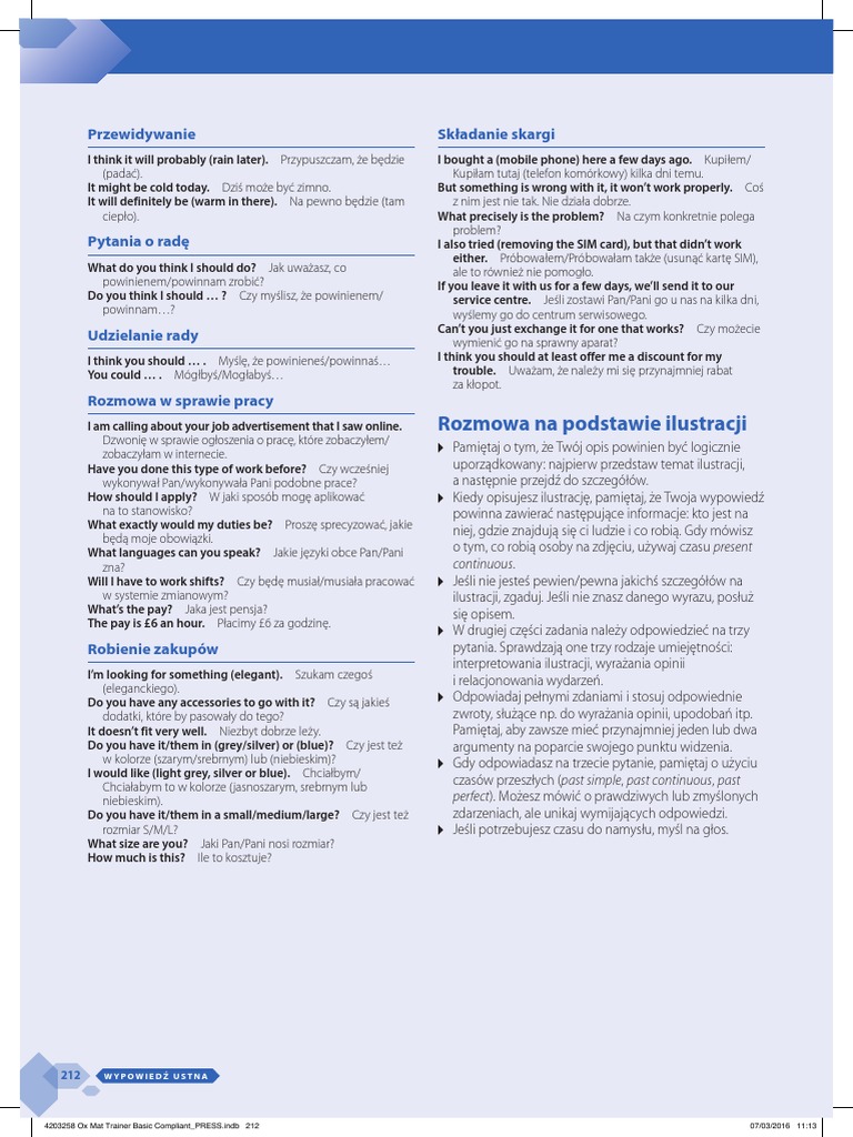 212-214 From 4203258 Ox Mat Trainer Basic SB Compliant PRESS-17 | PDF