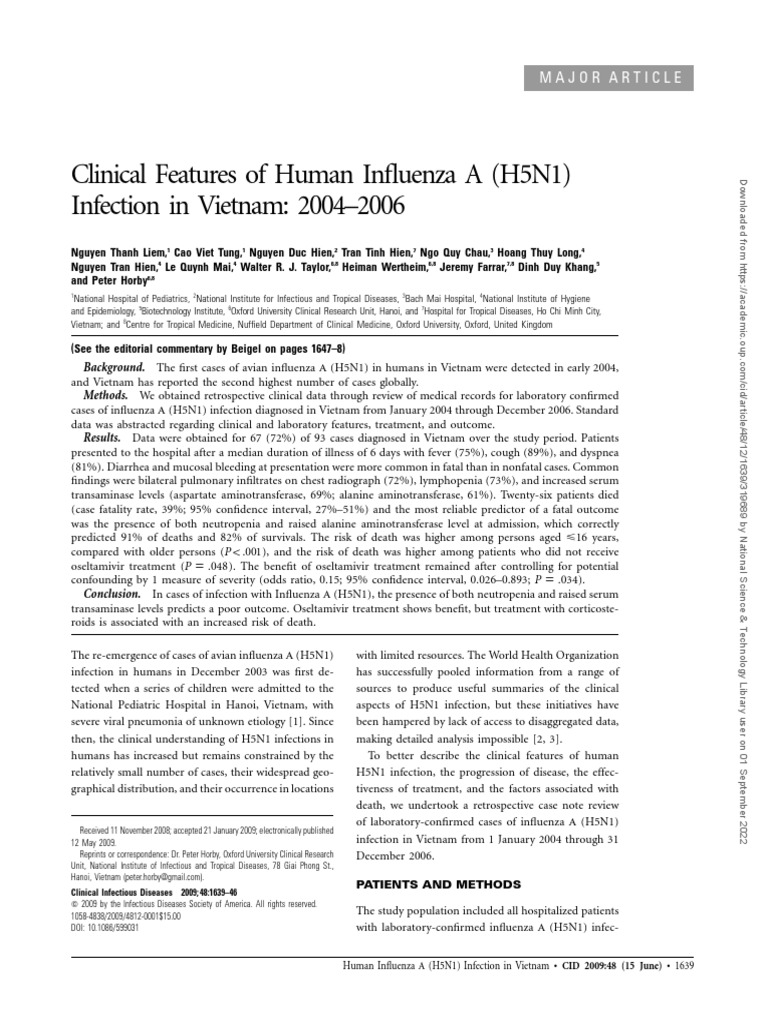 H5N1 Eng | PDF | Influenza A Virus Subtype H5 N1 | Influenza