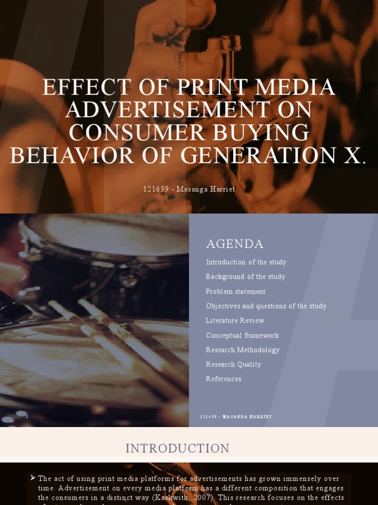 Effect of Print Media Advertisement On Consumer Buying Behavior Off Generation X Powerpoint ...