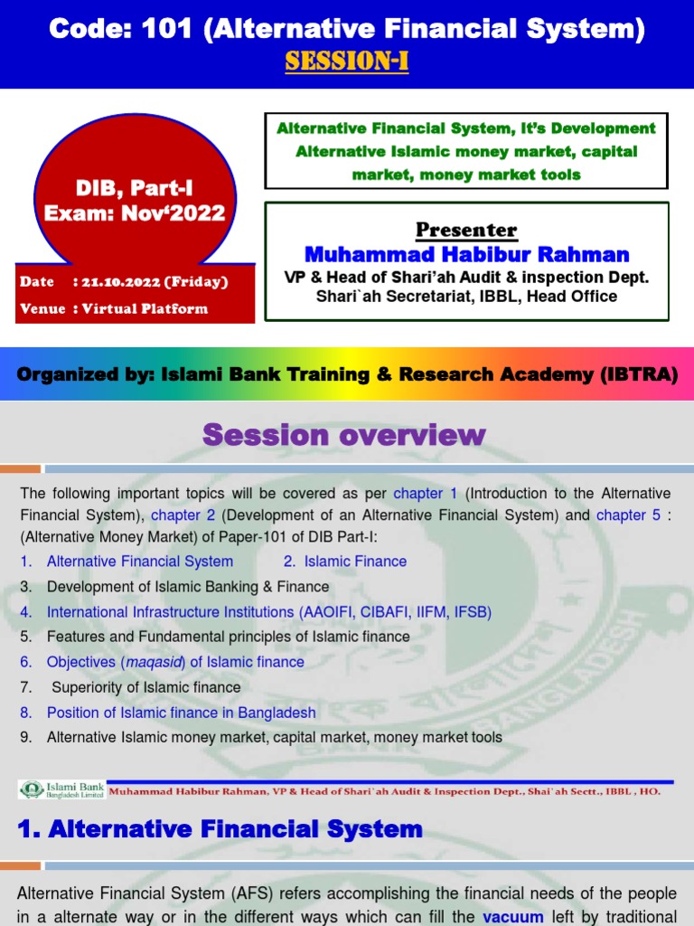 Code 101: Introduction to Alternative Financial System | PDF