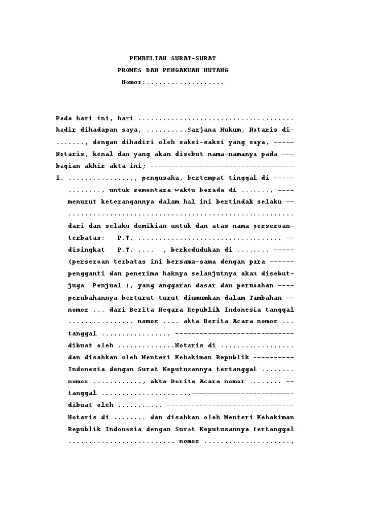 Pembelian Surat-Surat Promes Dan Pengakuan Hutang | PDF