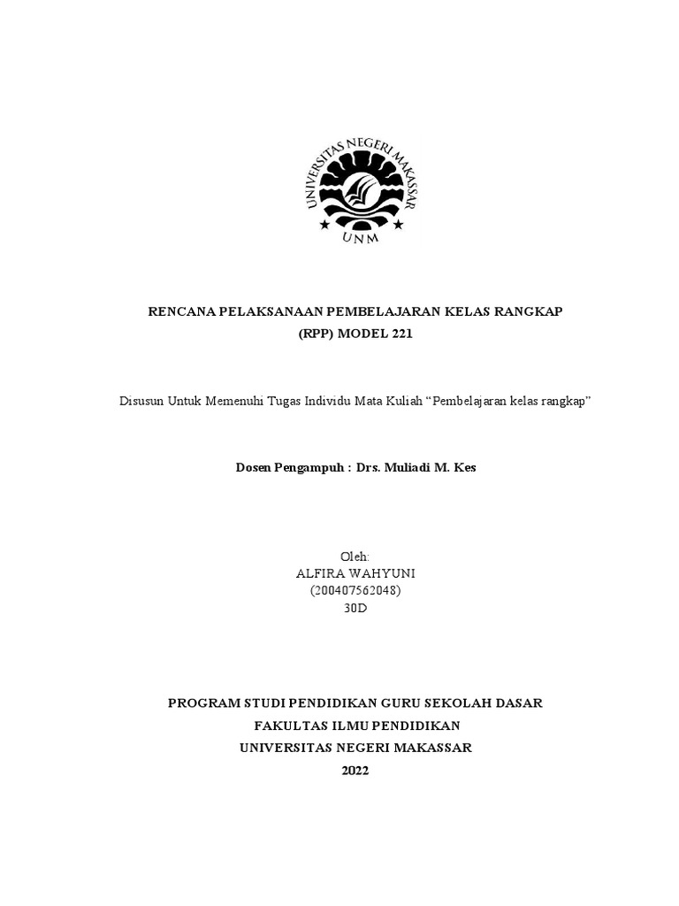 RPP - Kelas - Rangkap - Model - 221 Salinan | PDF