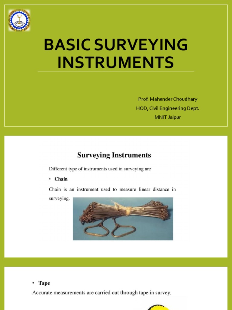 Basic Surveying Instruments | PDF