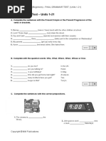 Full Blast PLUS 2 - Key To Tests | PDF
