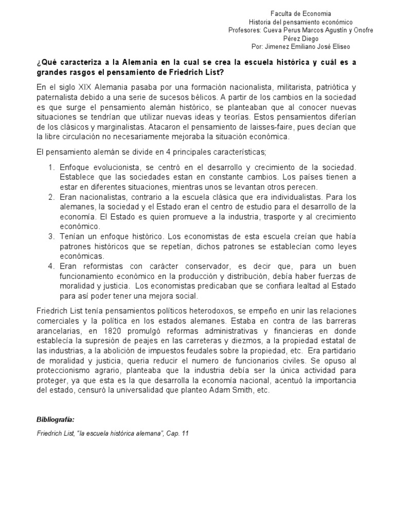 Friedrich List y el Proteccionismo Alemán | PDF | Estado (política ...