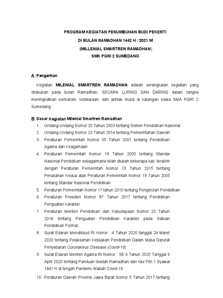 Program Kerja Smartren Ramadan | PDF