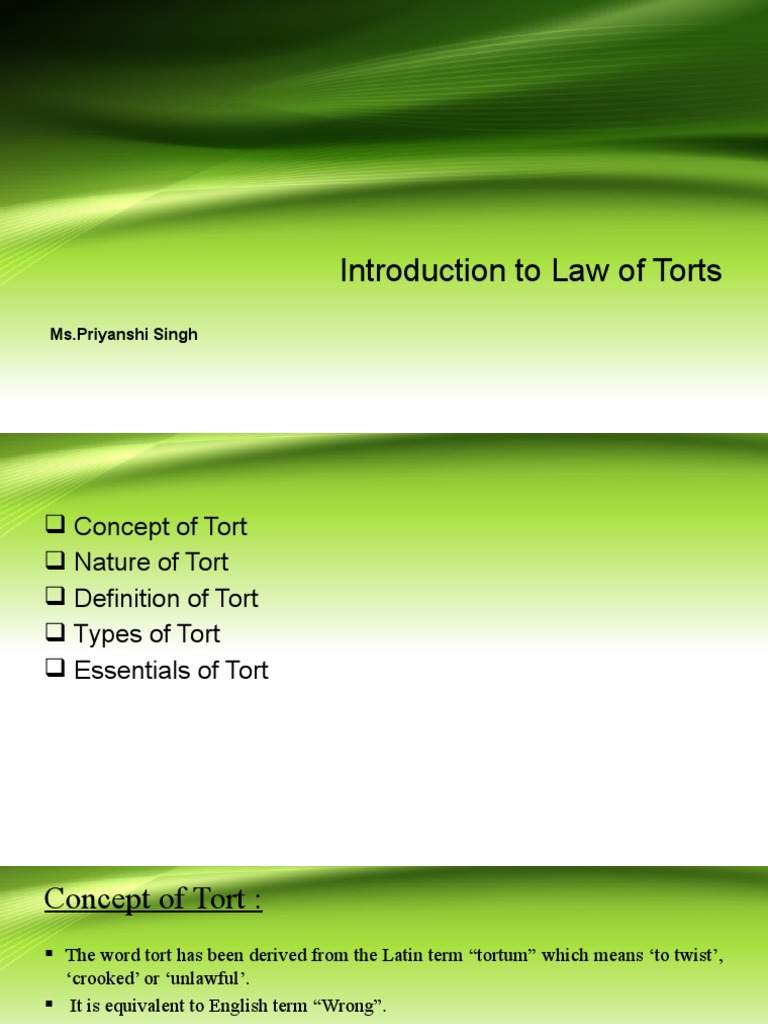 Overview of Tort Law Essentials | PDF | Tort | Damages