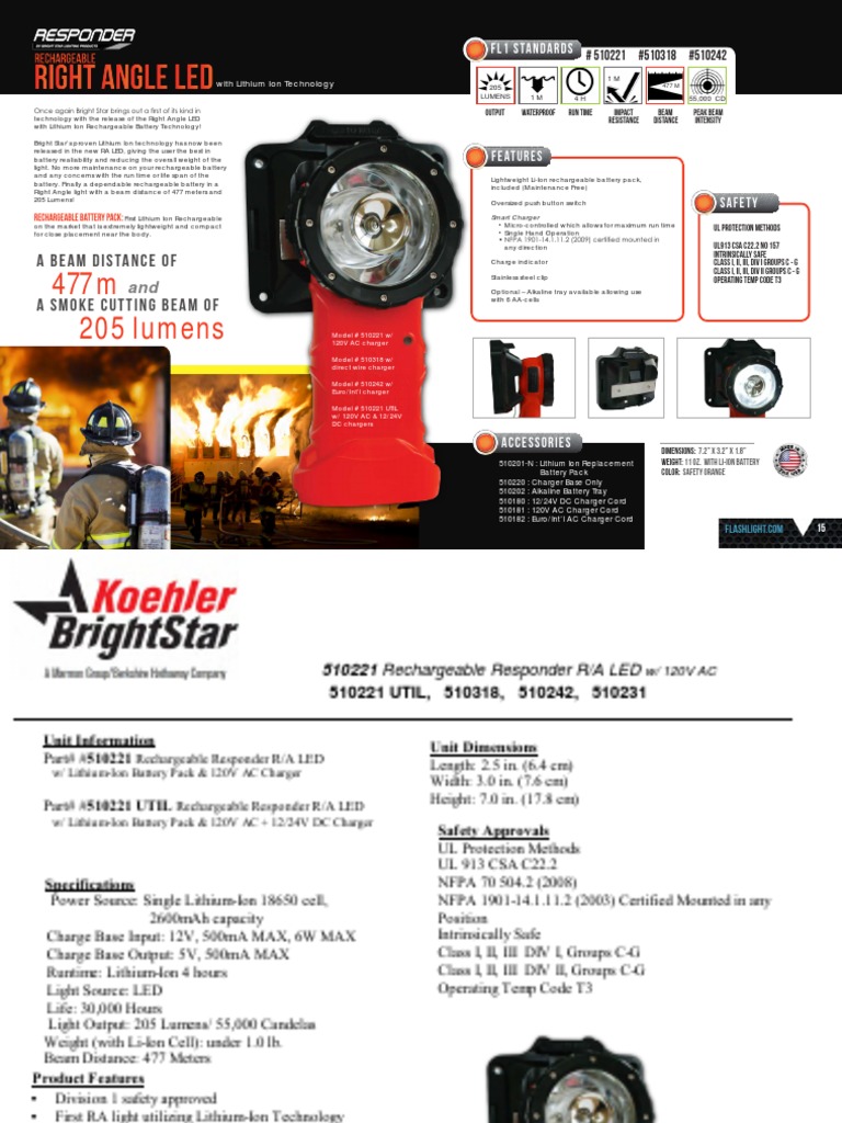 Led - Responder - Ra - Rechargeable - 510242 - 510221 - Ul | PDF | Rechargeable Battery ...