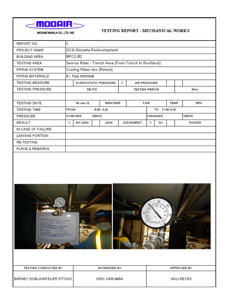 Dcs-Compressed Air Test | PDF