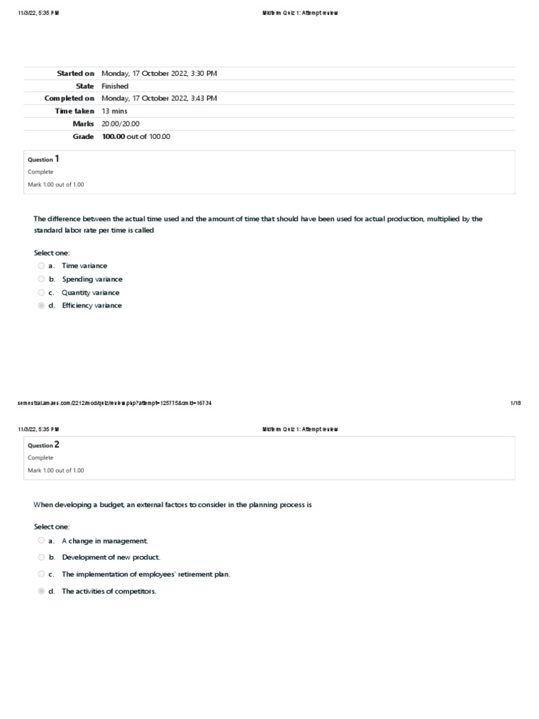 Midterm Quiz 1 - Attempt Review | PDF