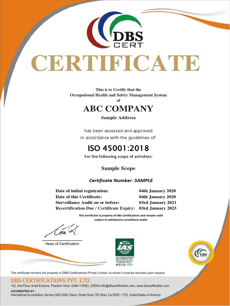 ABC 45001 Dbs Ias - Sample | PDF