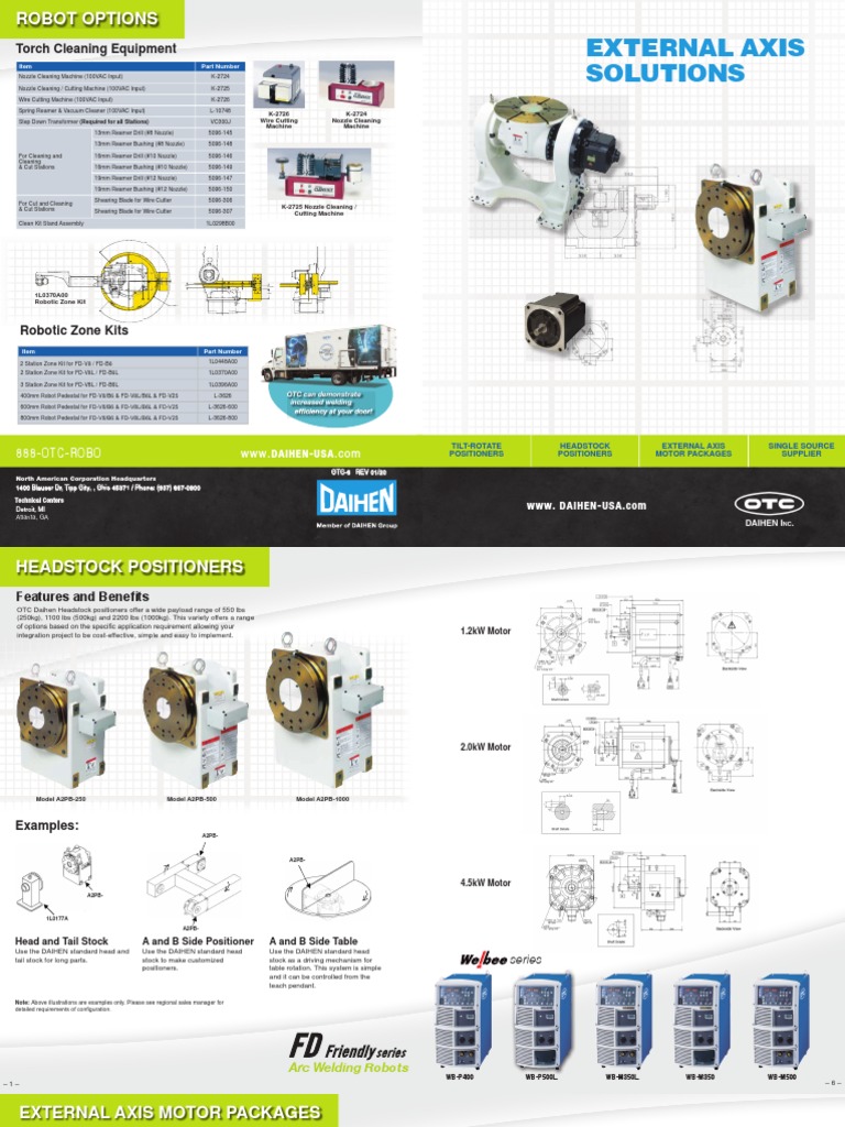 OTC 6 External Axis Solutions | PDF | Electric Motor | Welding