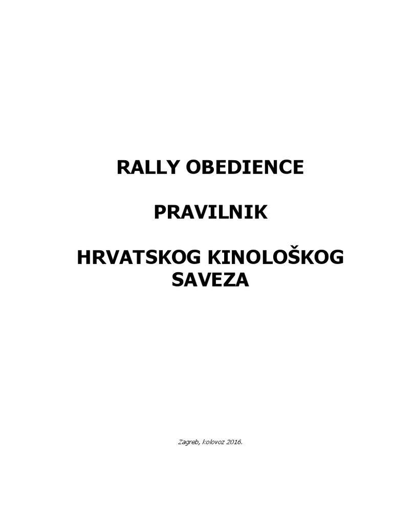 Pravilnik Rally Obedience | PDF
