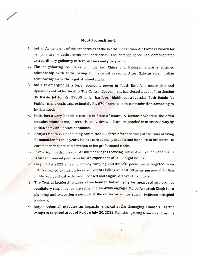 Moot Proposition#1 | PDF