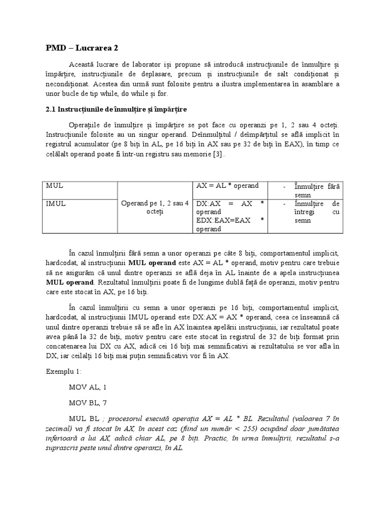 PMD Lab Lucrarea2 | PDF