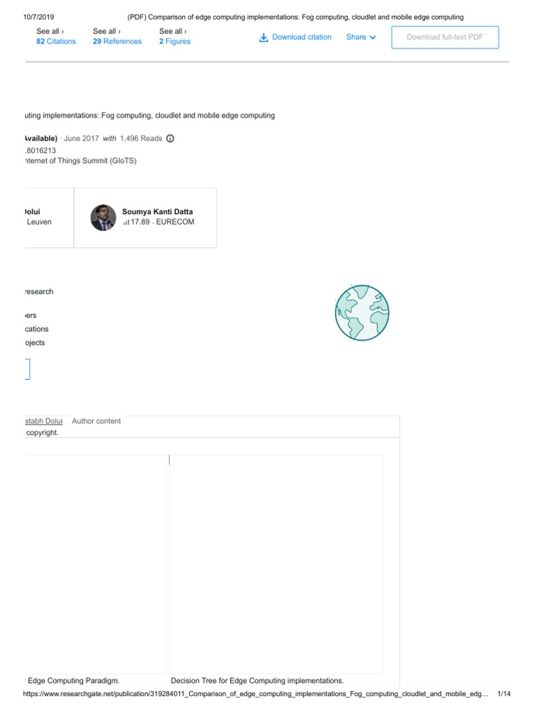 (PDF) Comparison of Edge Computing Implementations - Fog Computing, Cloudlet and Mobile Edge ...