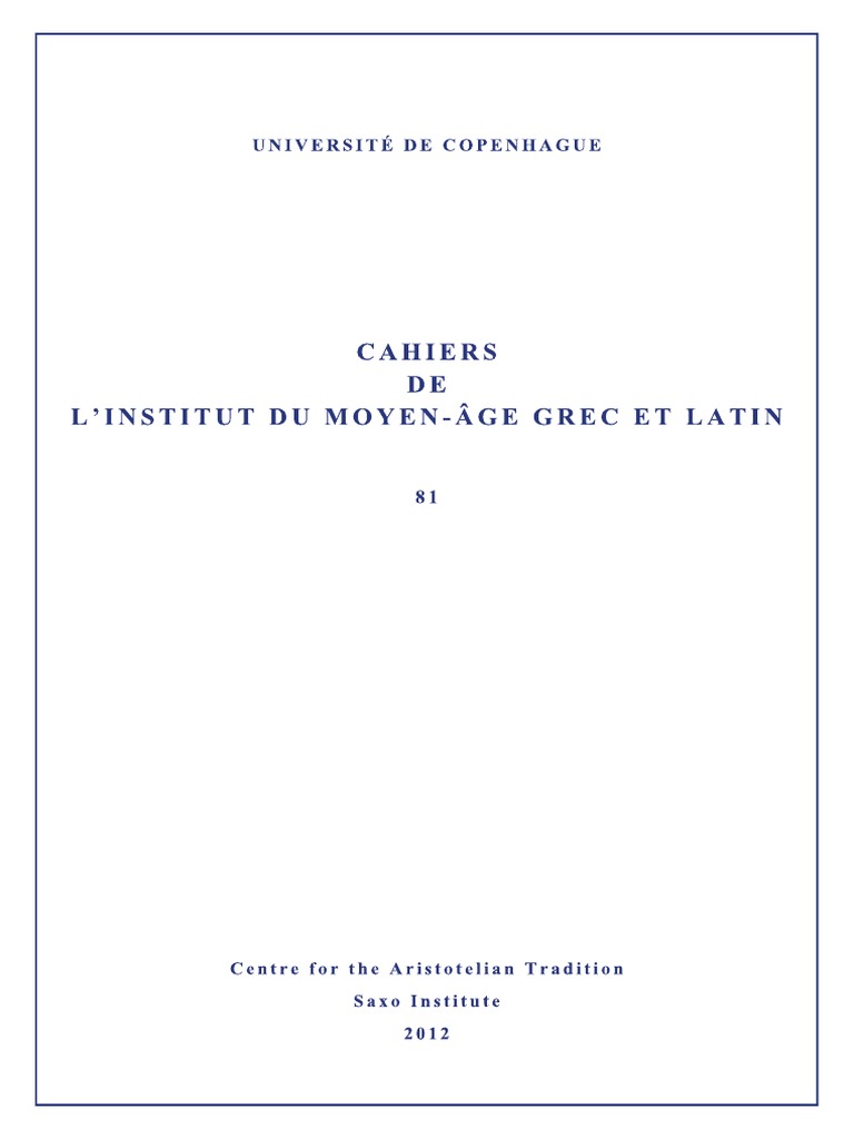 The Latin Third Man. A Survey and Edition of Texts From The XIIIth ...
