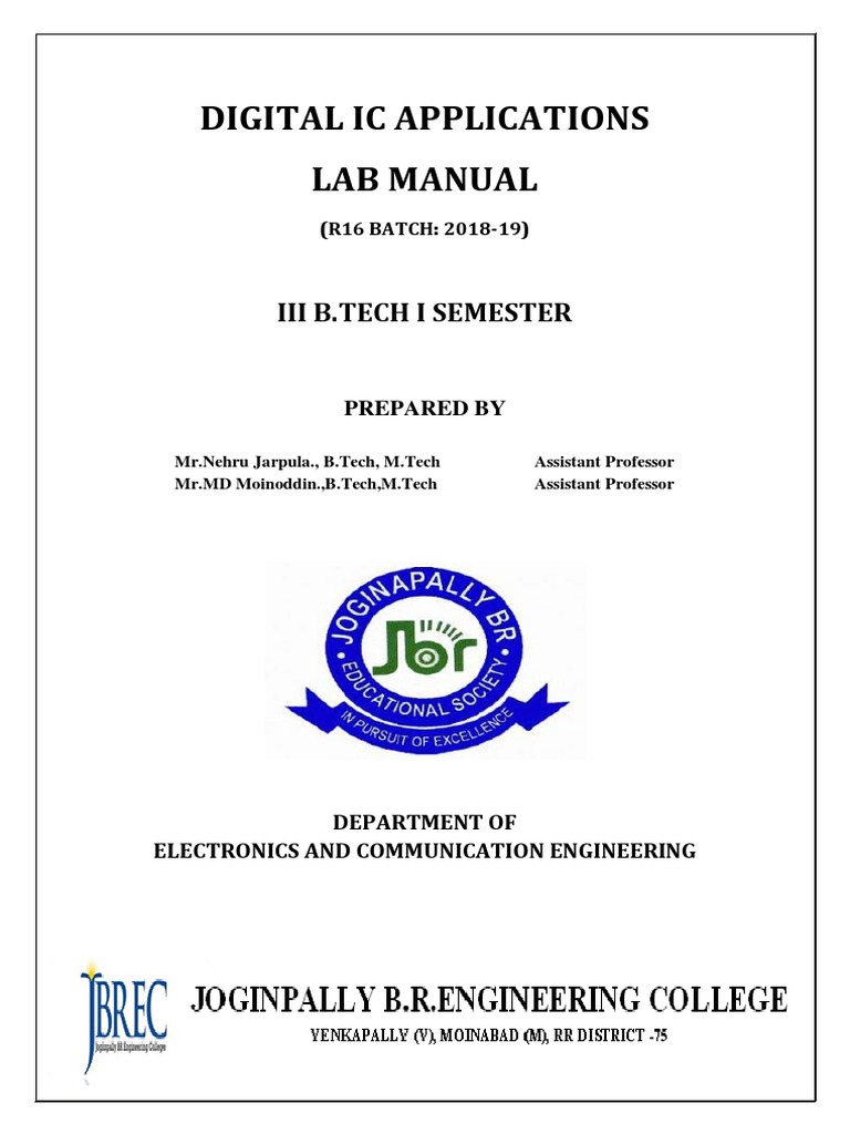 Dica Lab Manual | PDF | Logic Gate | Digital Electronics