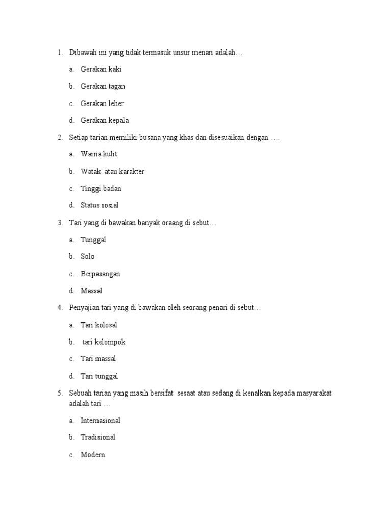 Pas SBDP Kelas 4 SD | PDF