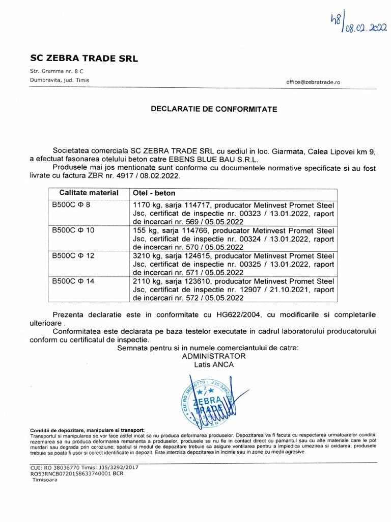 Declaratie Conformitate Ebens Blue ZBR 4917 | PDF