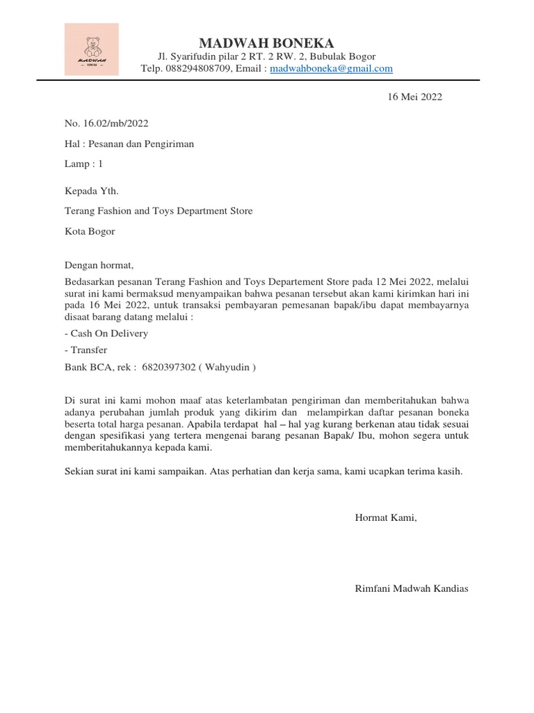 Surat Pengiriman | PDF