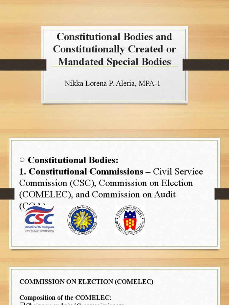 Overview of Philippine Constitutional Bodies | PDF | Separation Of ...