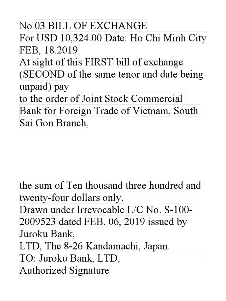 Bill of Exchange | PDF
