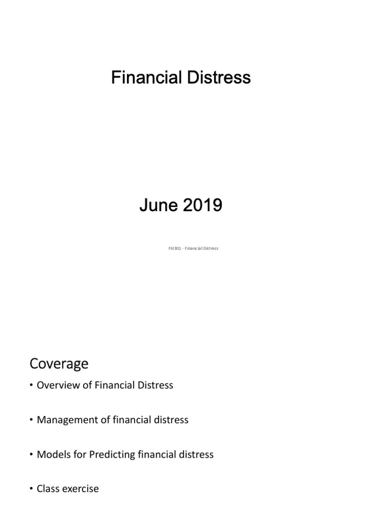 Financial Distress - Overview and Models | PDF | Equity (Finance ...