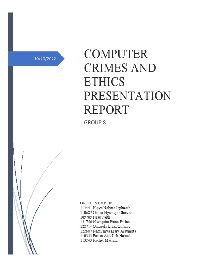 Computer Crimes And Ethics 1 Pdf Computer Security Security