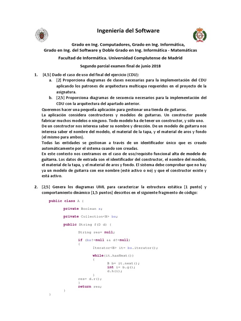 Exajunio-2018 2C | PDF | Caso de uso | Software