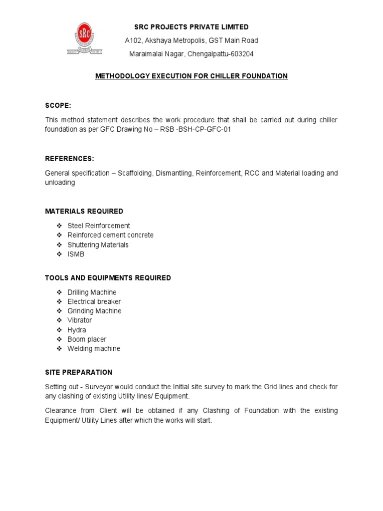 Chiller Foundation Methodology Overview | PDF | Secondary Sector Of The ...