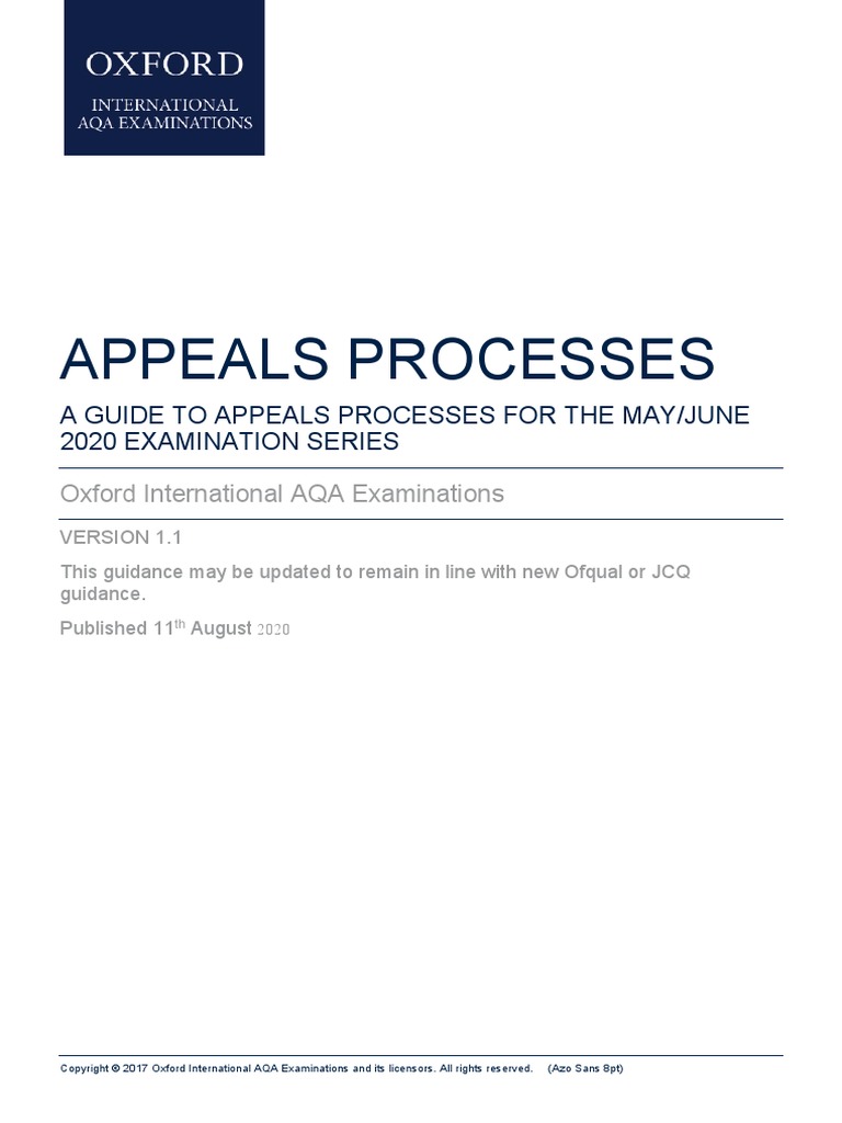 Oxfordaqa Appeals Guidance | PDF | Appeal | Decision Making