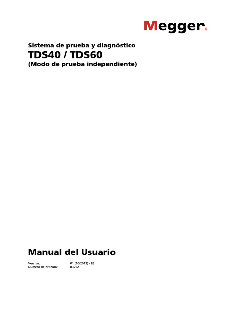 Manual TDS 40 60 Stand Alone | PDF | Ingenieria Eléctrica | Corriente ...