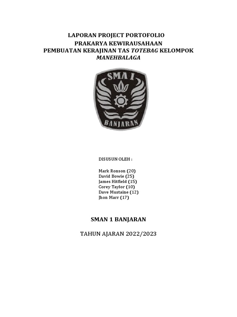 Format Portofolio Project Kelas 12 | PDF