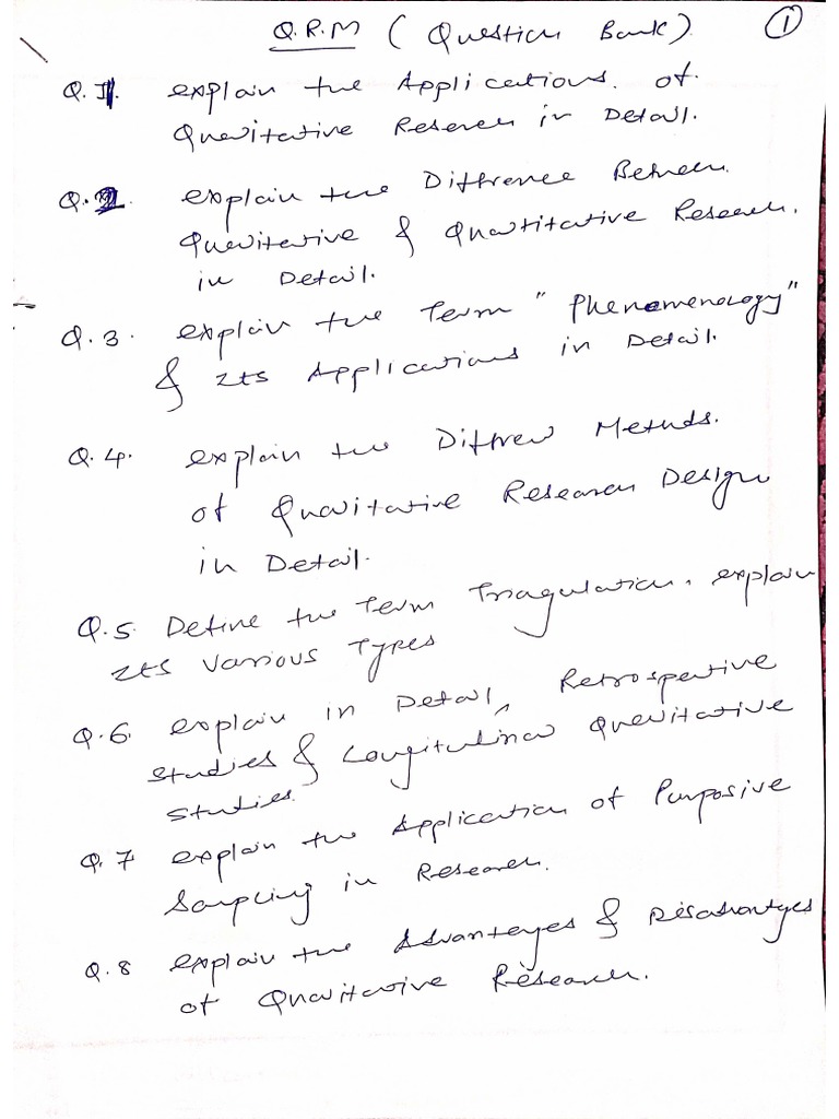 QRM Question Bank | PDF