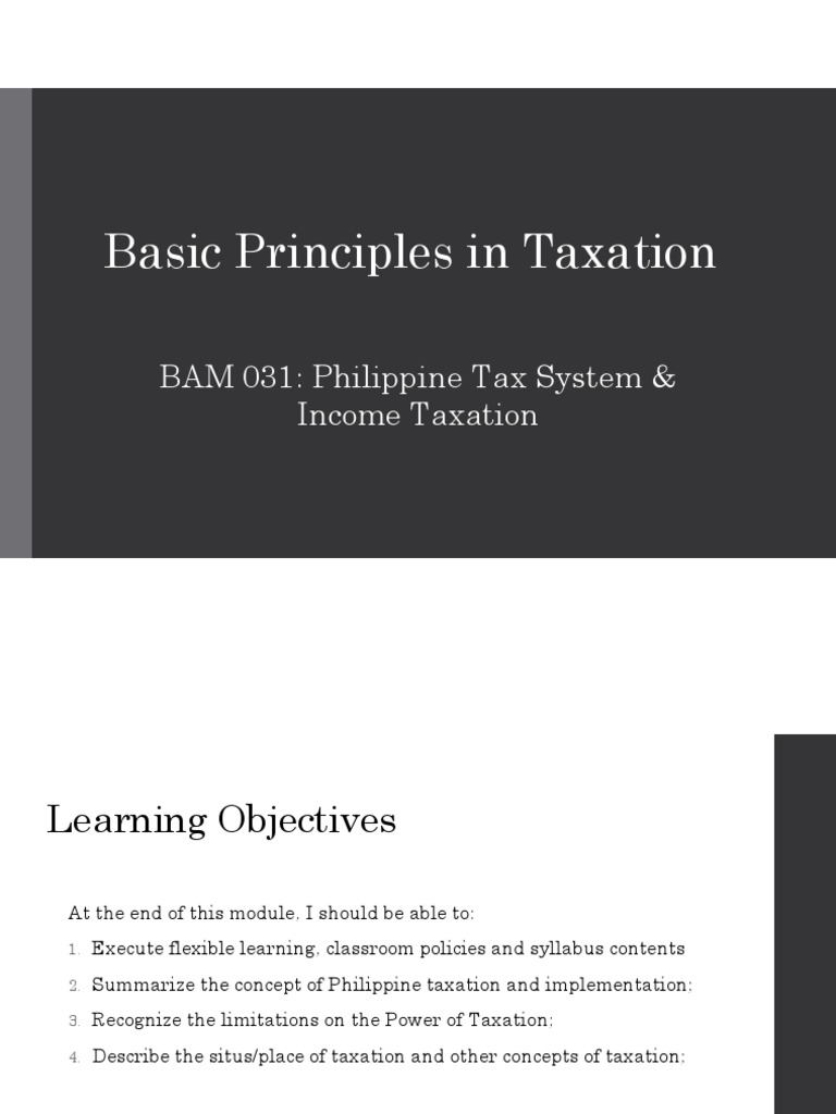 BAM 031 Part 1 - Handout | PDF | Taxes | Double Taxation